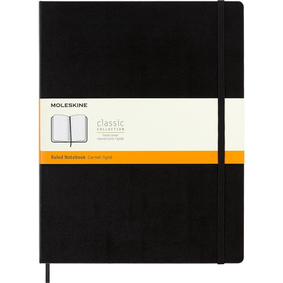 Moleskine Classic Notebook, Hard Cover, XXL (8.5" x 11") Ruled/Lined ...