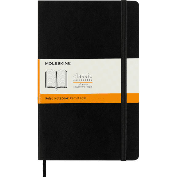 Moleskine Classic Notebook, Hard Cover, Large (5" x 8.25") Plain/Blank ...