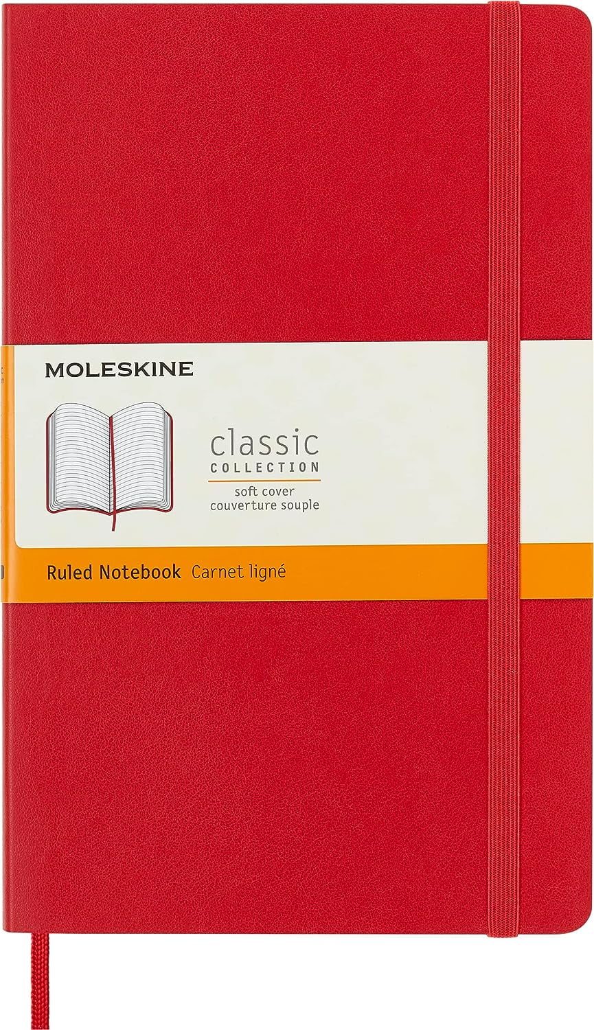 Moleskine Classic Notebook, Soft Cover, Large (5" x 8.25") Ruled/Lined ...