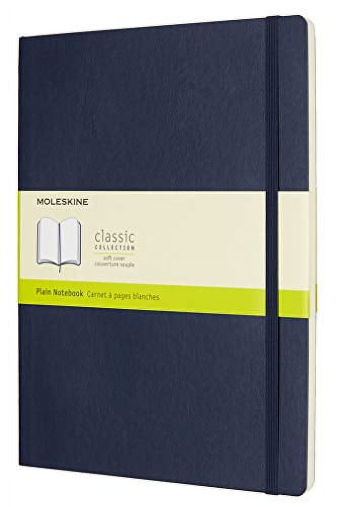 Moleskine Classic Notebook, Soft .. Cover, XL (7.5" x .. 9.5") Plain ...