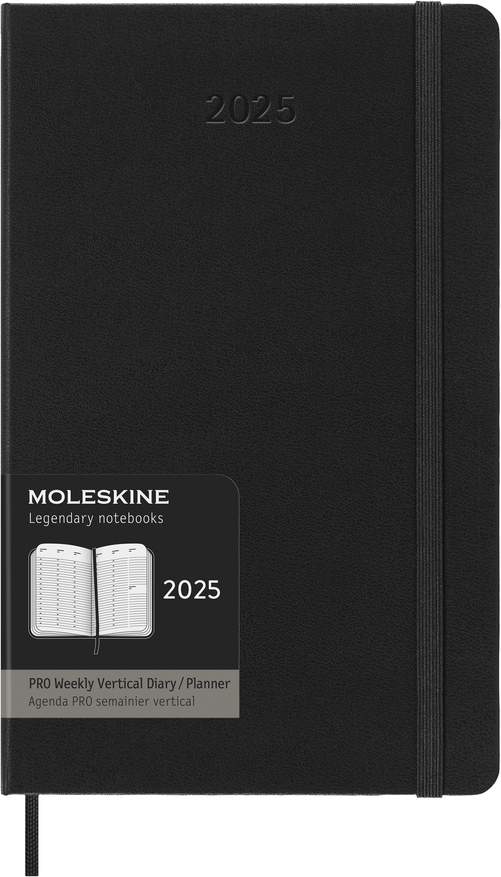Moleskine PRO 12 Month 2025 Weekly Vertical Planner, Hard Cover, Large ...