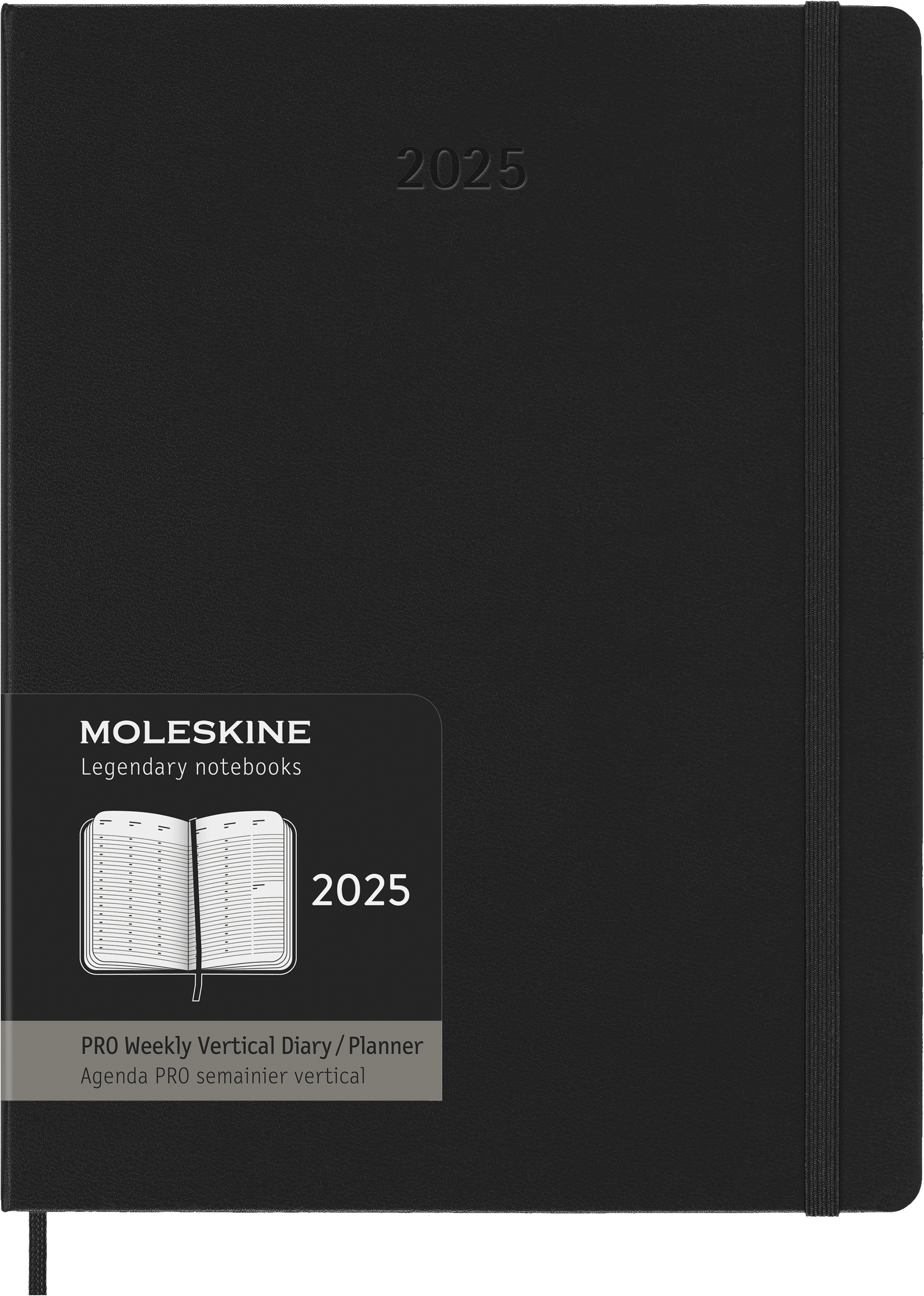 Moleskine PRO 12 Month 2025 Weekly Vertical Planner, Hard Cover, XL (7. ...