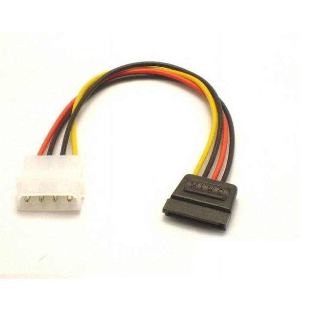 Molex 4 Pin to 15 Pin SATA Female Power Adapter Cable - 6 Inch DATA ...