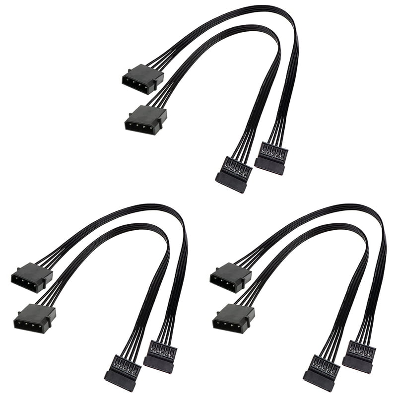 Molex IDE 4 Pin Male to 15 Pin Female SATA Power Converter,2 Pack ...
