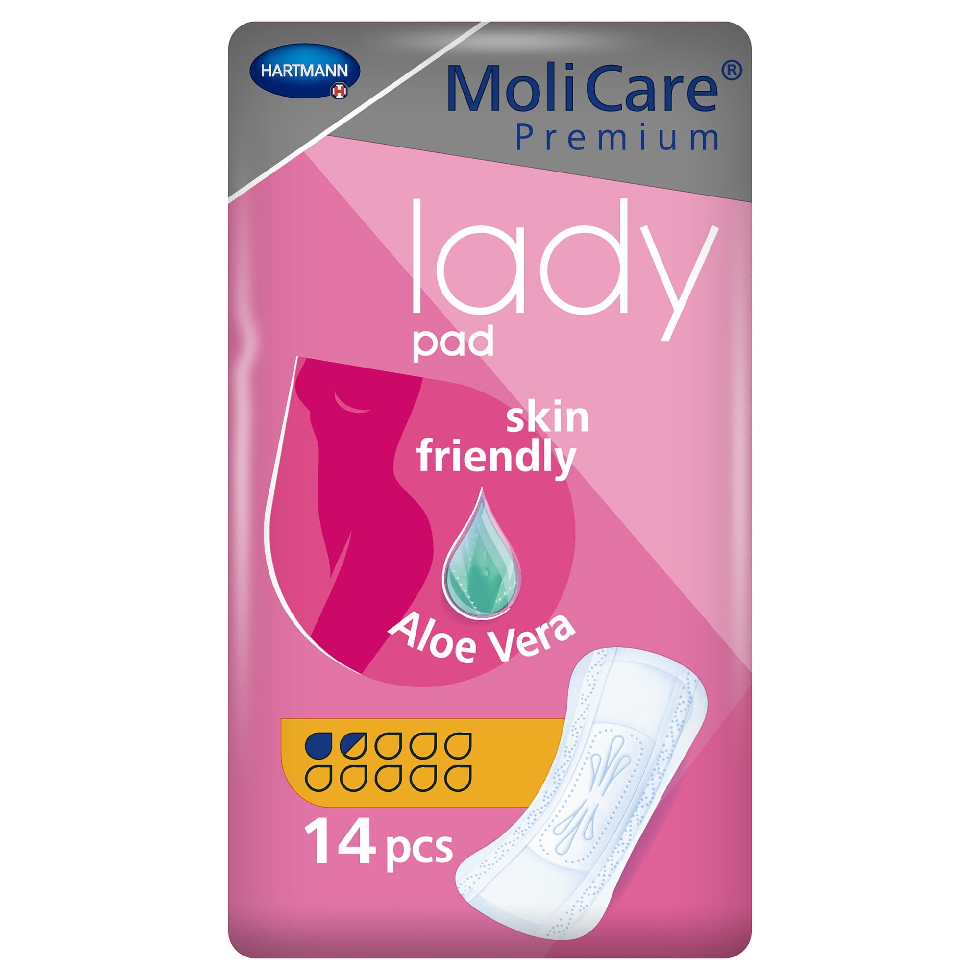 MoliCare Premium Lady Pads Female Incontinent Pad 3-1/2 X 10-1/2 Inch ...