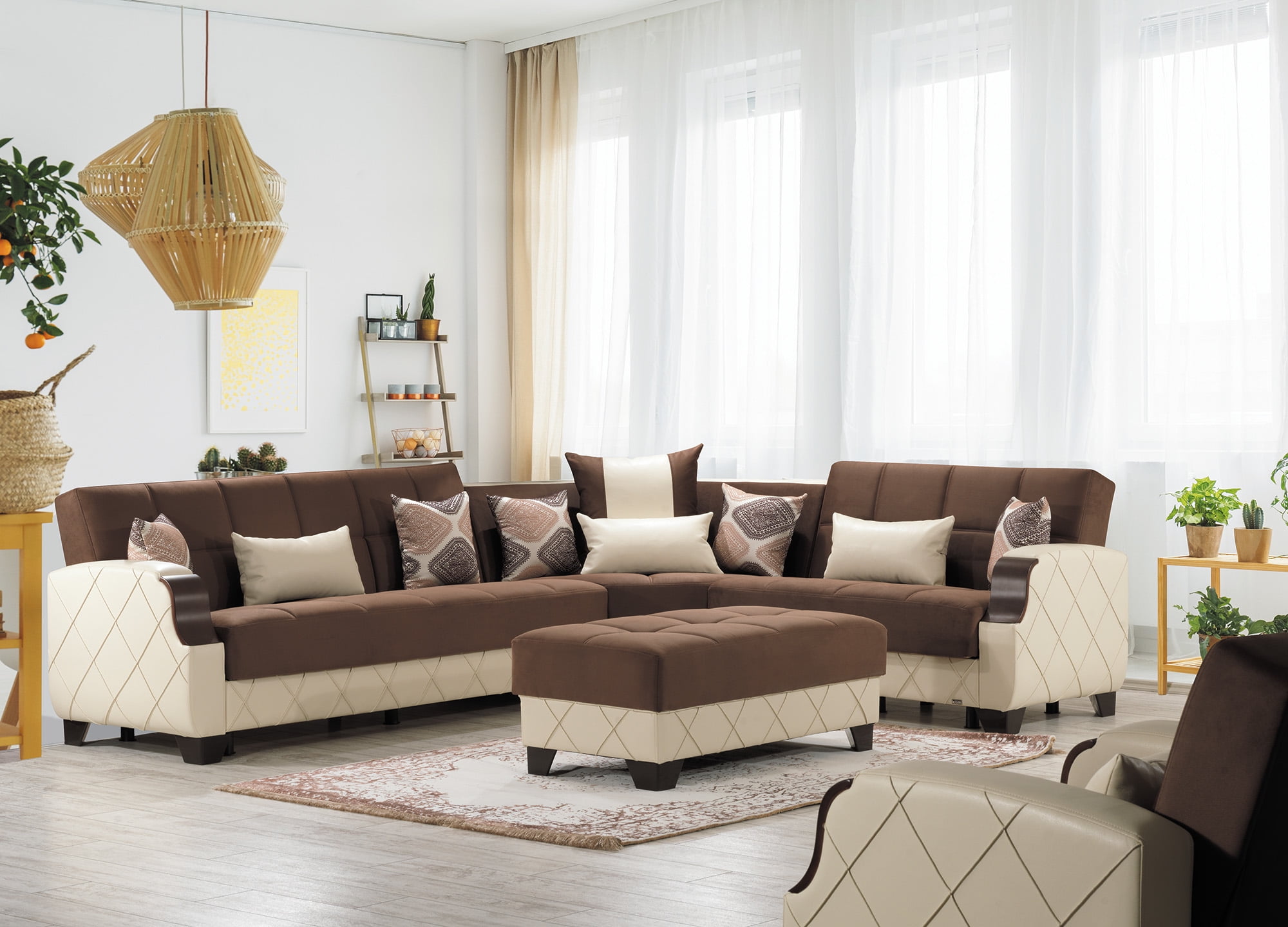 Molina L-Shaped Sectional Corner Sofa with Storage - Walmart.com
