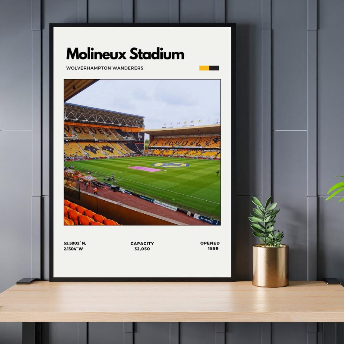 Molineux Stadium Print: Wolverhampton Wanderers Art, Unframed Canvas ...
