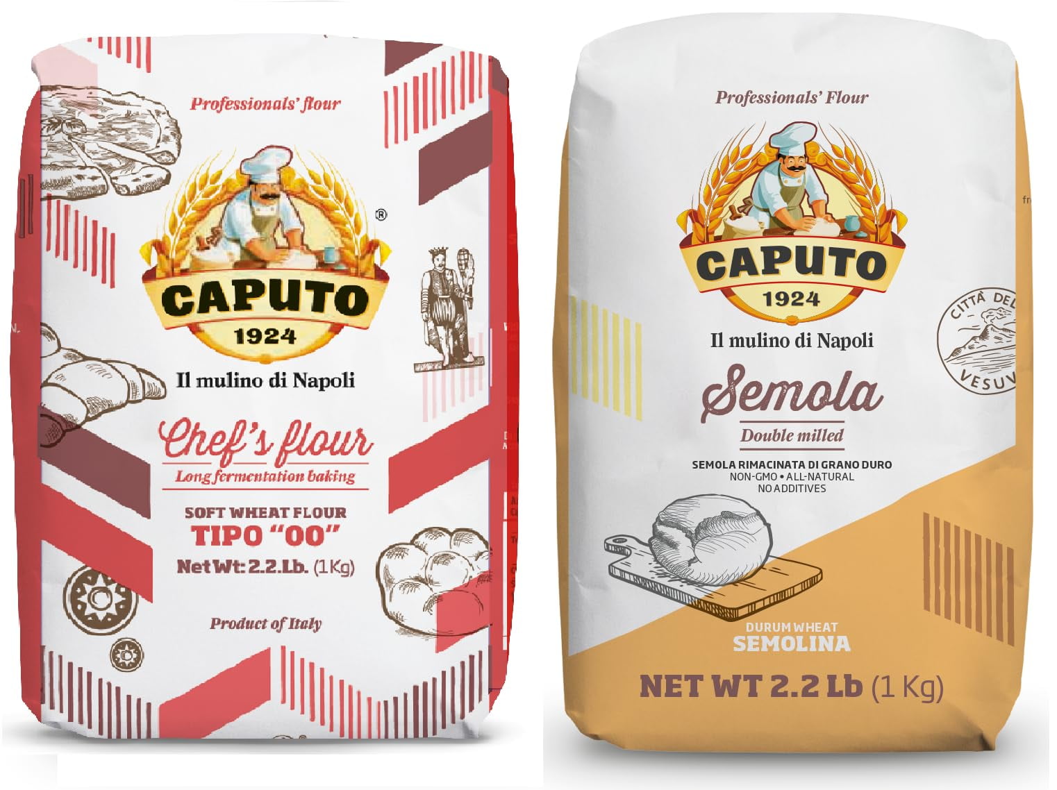 Molino Antimo Caputo Napoli '00' Flour + Semola Flour - Walmart.com