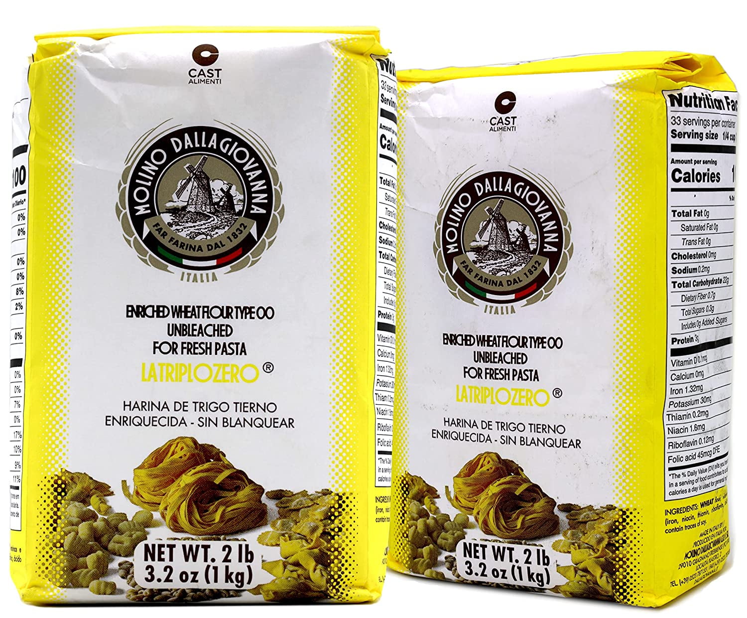 Molino Dallagiovanna Italian Enriched Wheat Flour Type 00, Unbleached ...