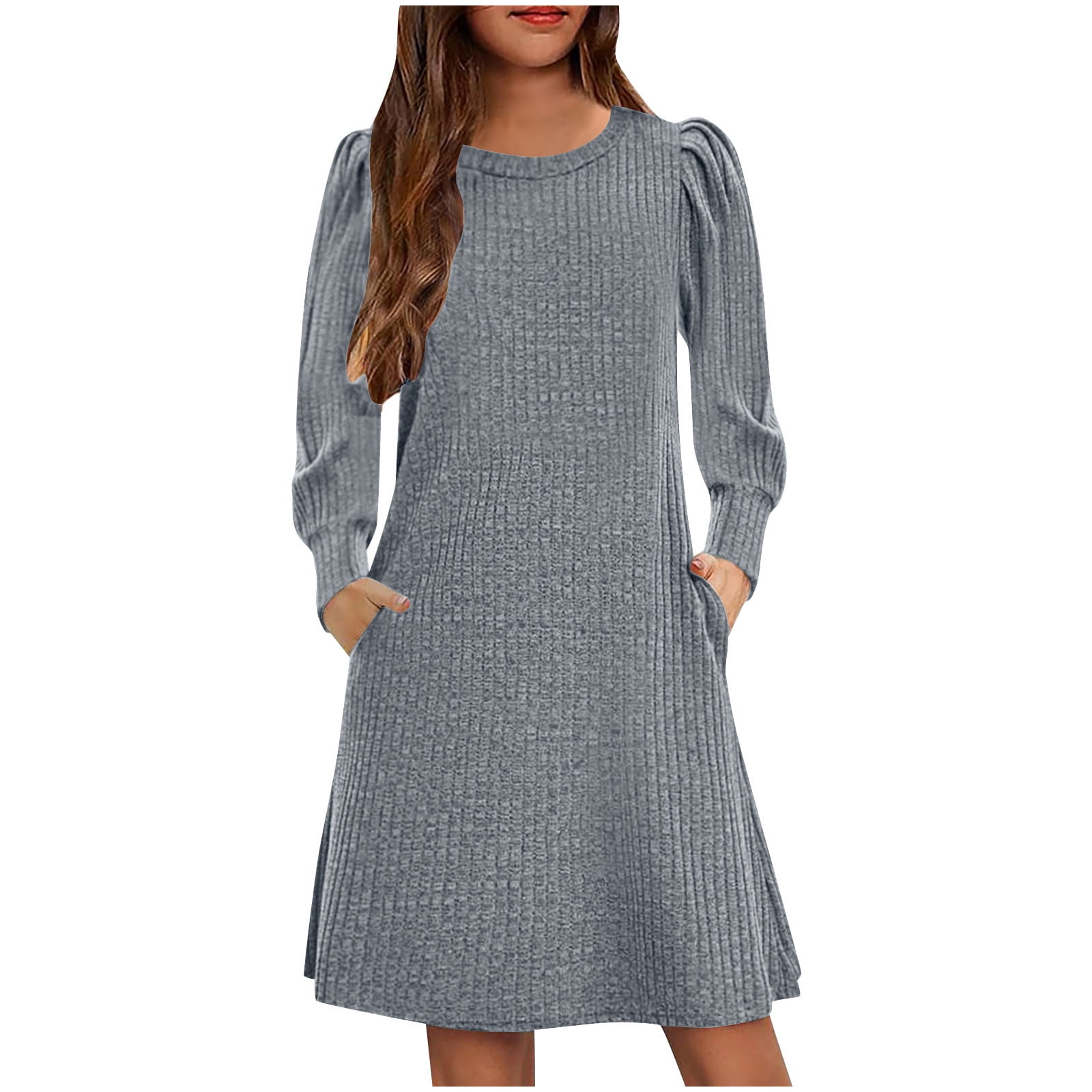 Molinyidia Toddler Girl Little Kids Knitted Long Sleeve Dress Casual ...