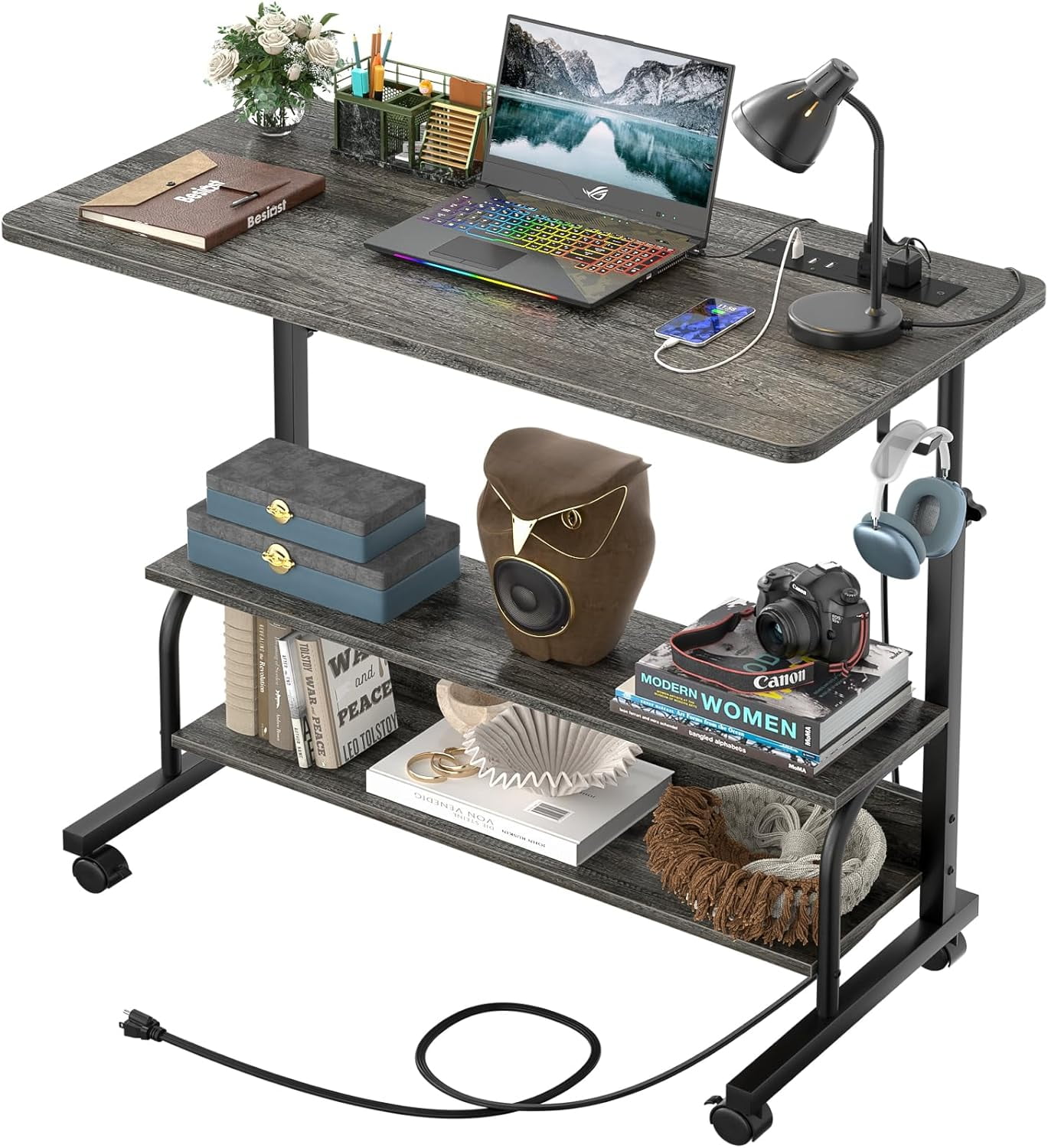 Molivia Height Adjustable Standing Desk with Power Outlets - Manual ...