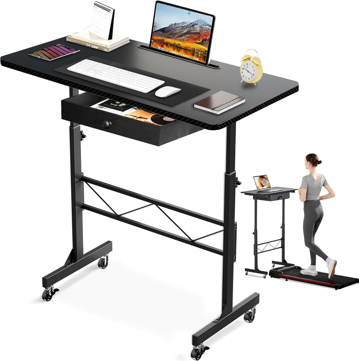 Molivia Small Standing Desk Adjustable Height Small Computer Desk ...