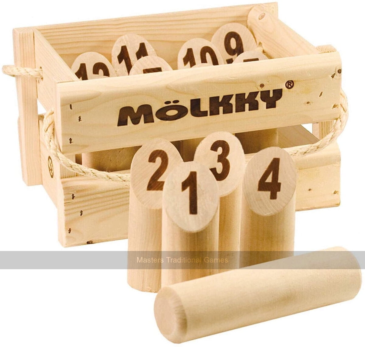 Art of Tactic Molkky Game in Wooden Crate, Full-Size, Finnish Skittles ...