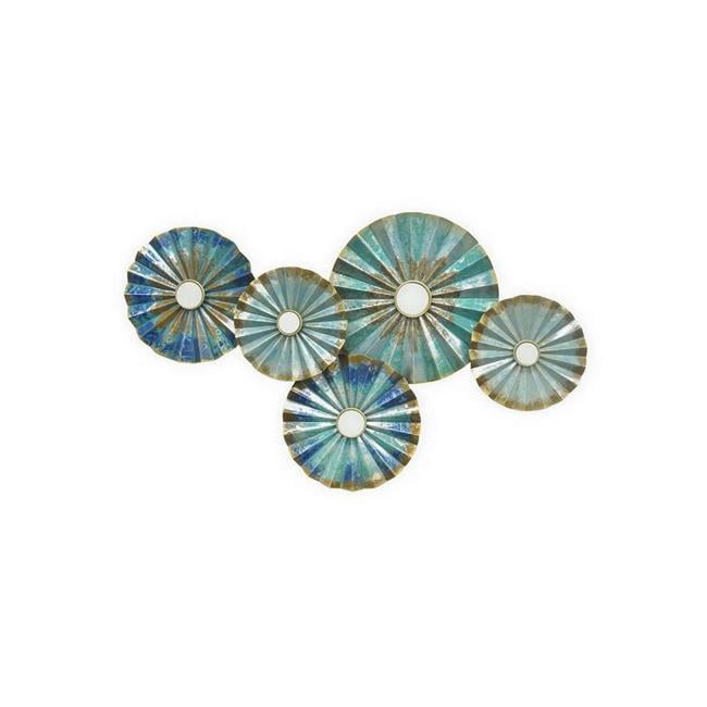 Mollie 46 Inch Wall Art Decor Geometric Disc Design Green Metal ...