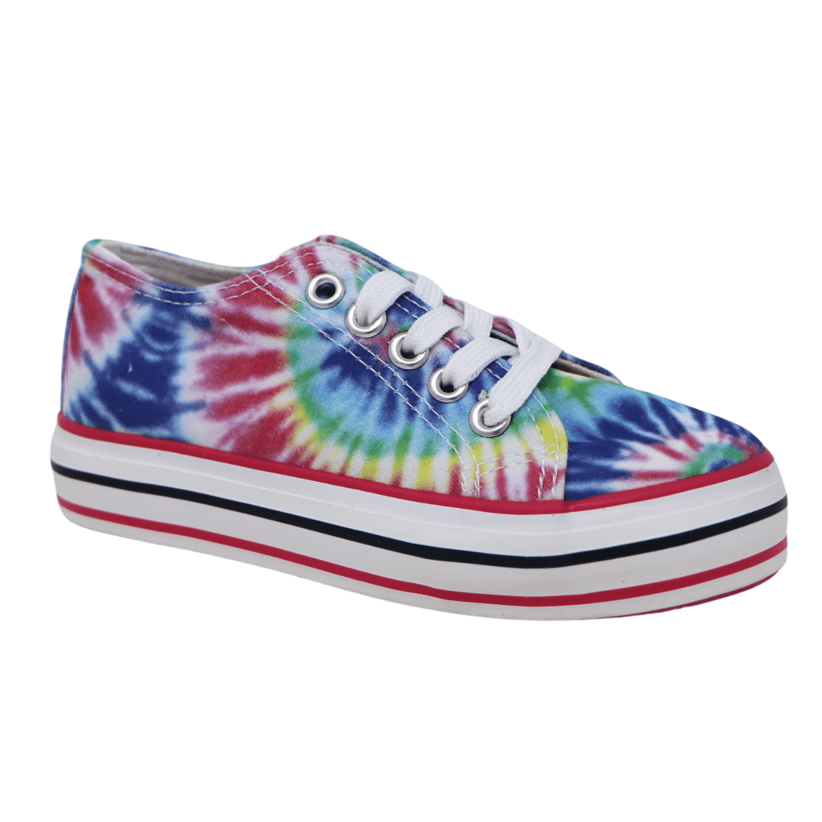 Molly Blue Tie Die Canvas Platform Sneaker - Walmart.com