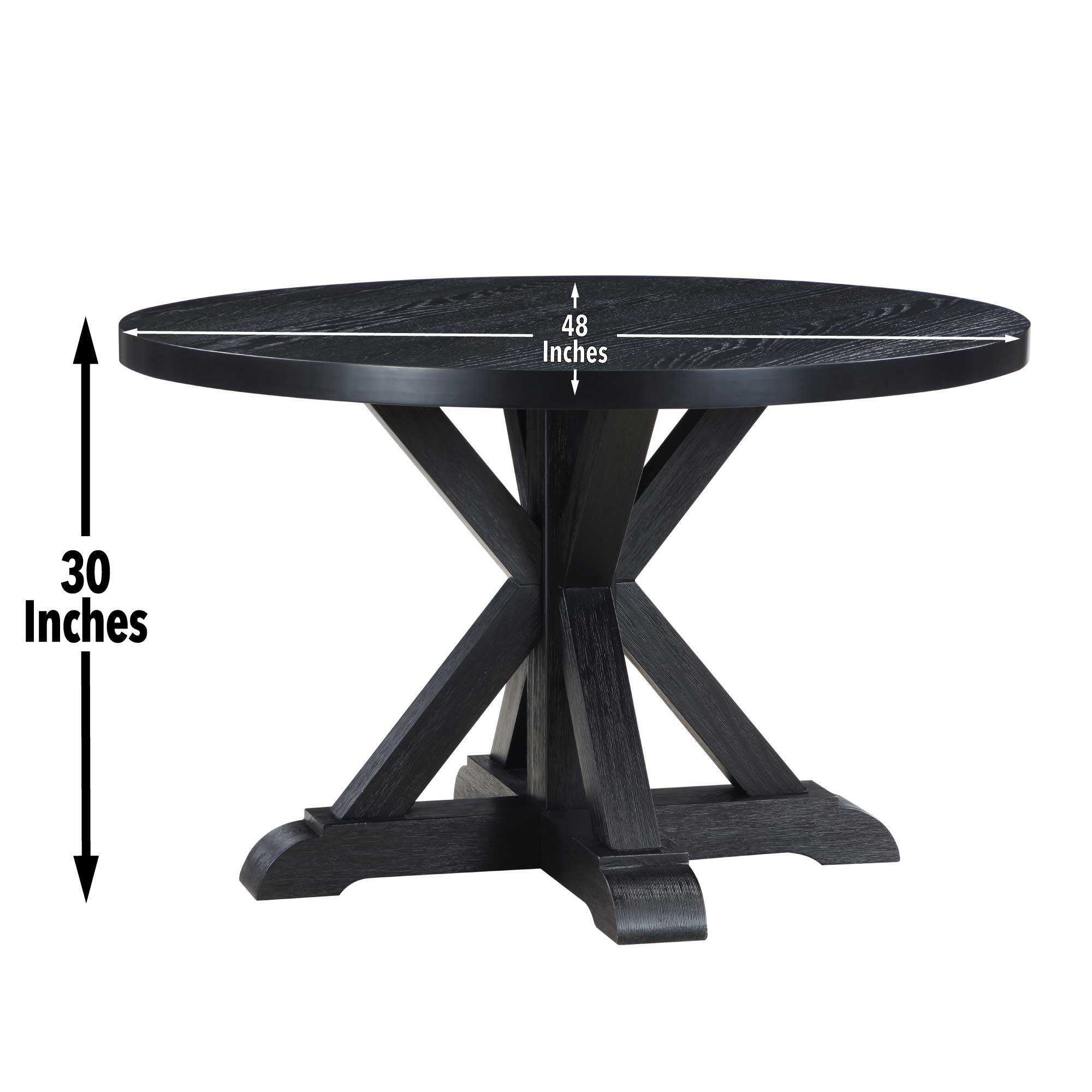 Molly Round Dining Table Black Black Wood - Walmart.com