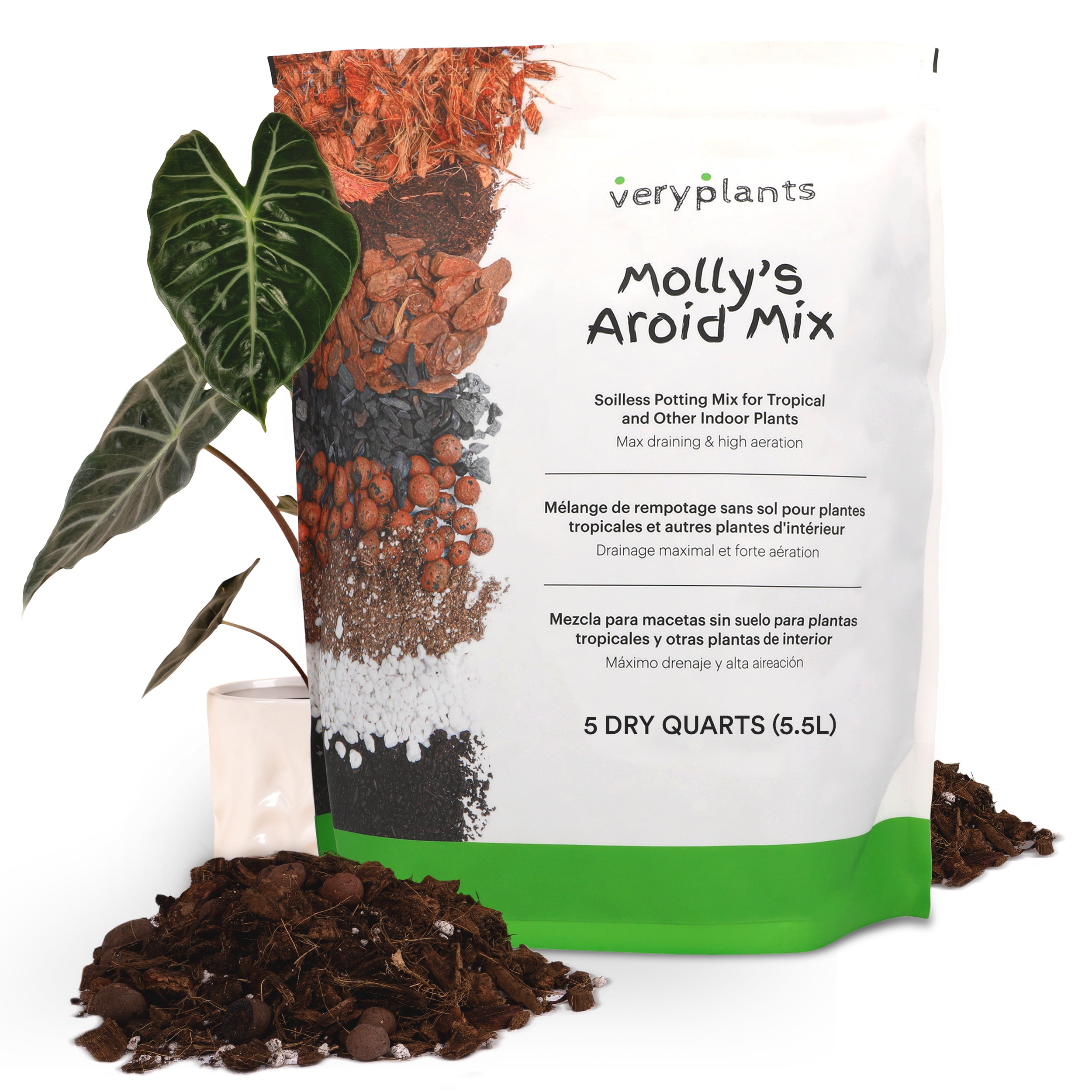 VERYPLANTS Molly's Aroid Mix, Soilless Potting Mix for Tropical Plants ...