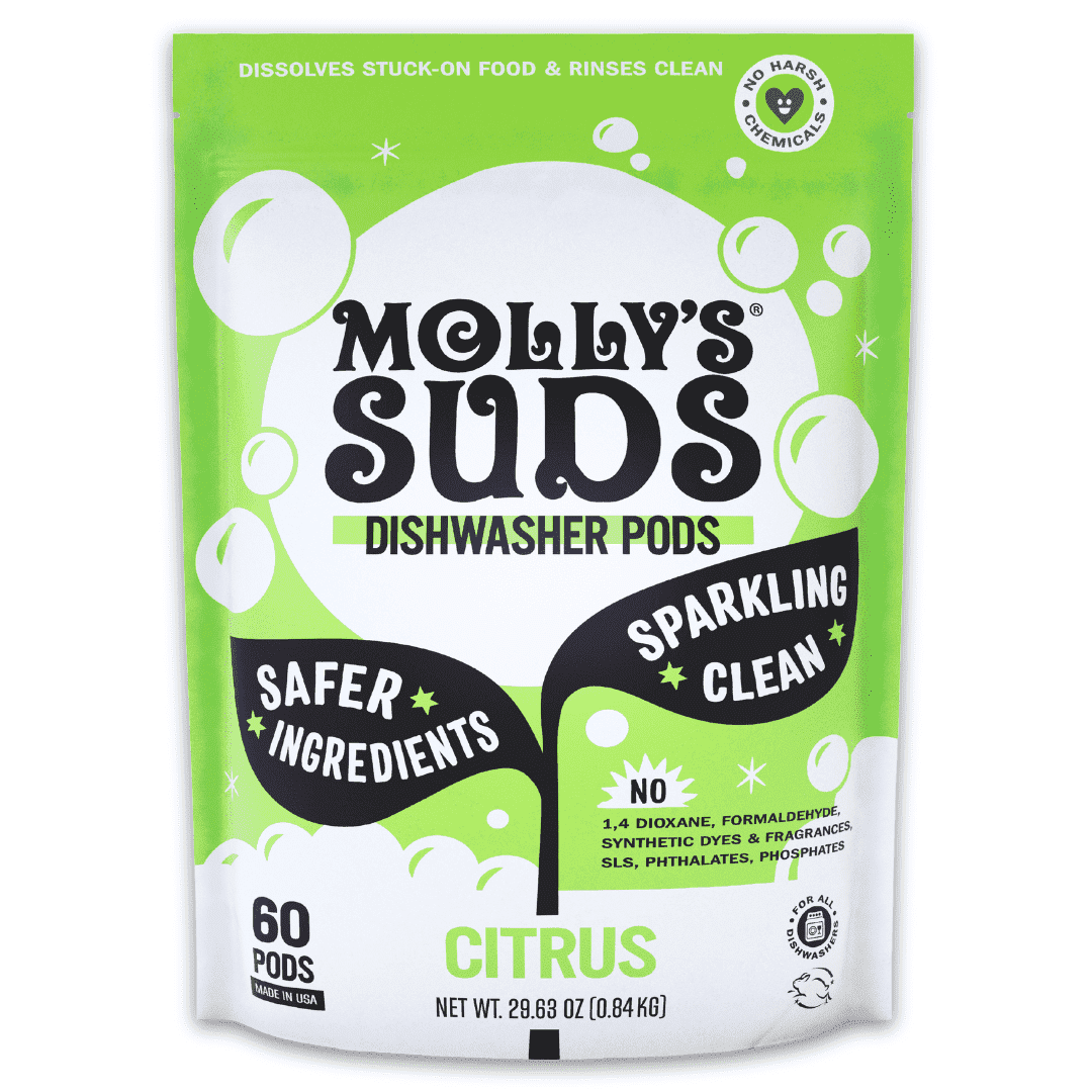 Molly's Suds Organic Dishwasher Pods | Natural, Residue-Free Cleansing ...