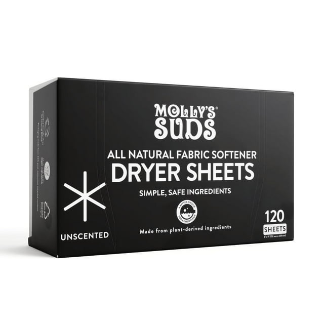 Molly's Suds Fabric Softener Dryer Sheets for Sensitive Skin | Plant ...