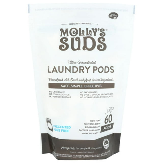 Molly's Suds Laundry Detergent Pods | Gentle for Sensitive Skin | Stain ...
