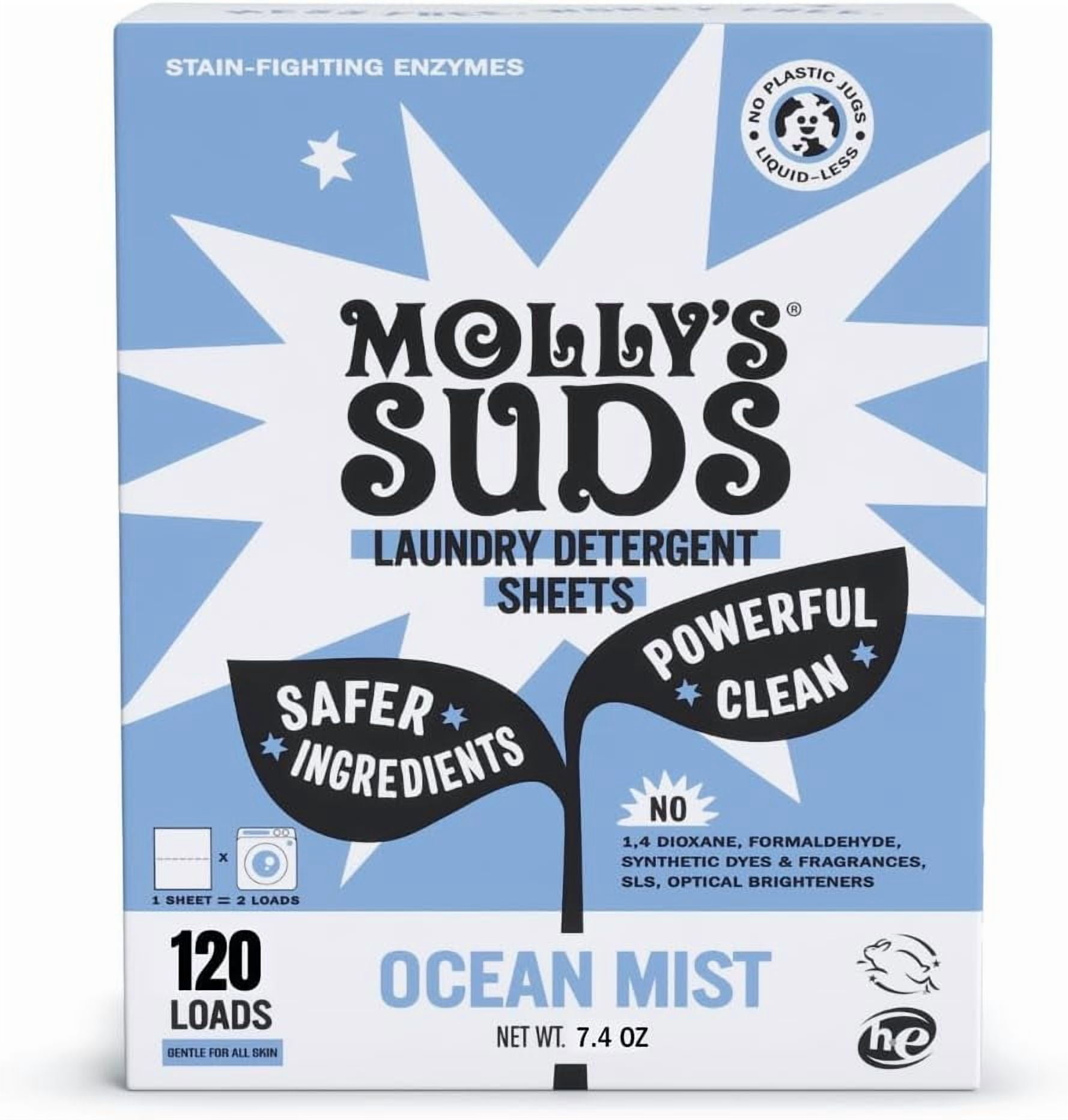 Molly’s Suds Laundry Detergent Sheets | Gentle on Sensitive Skin ...