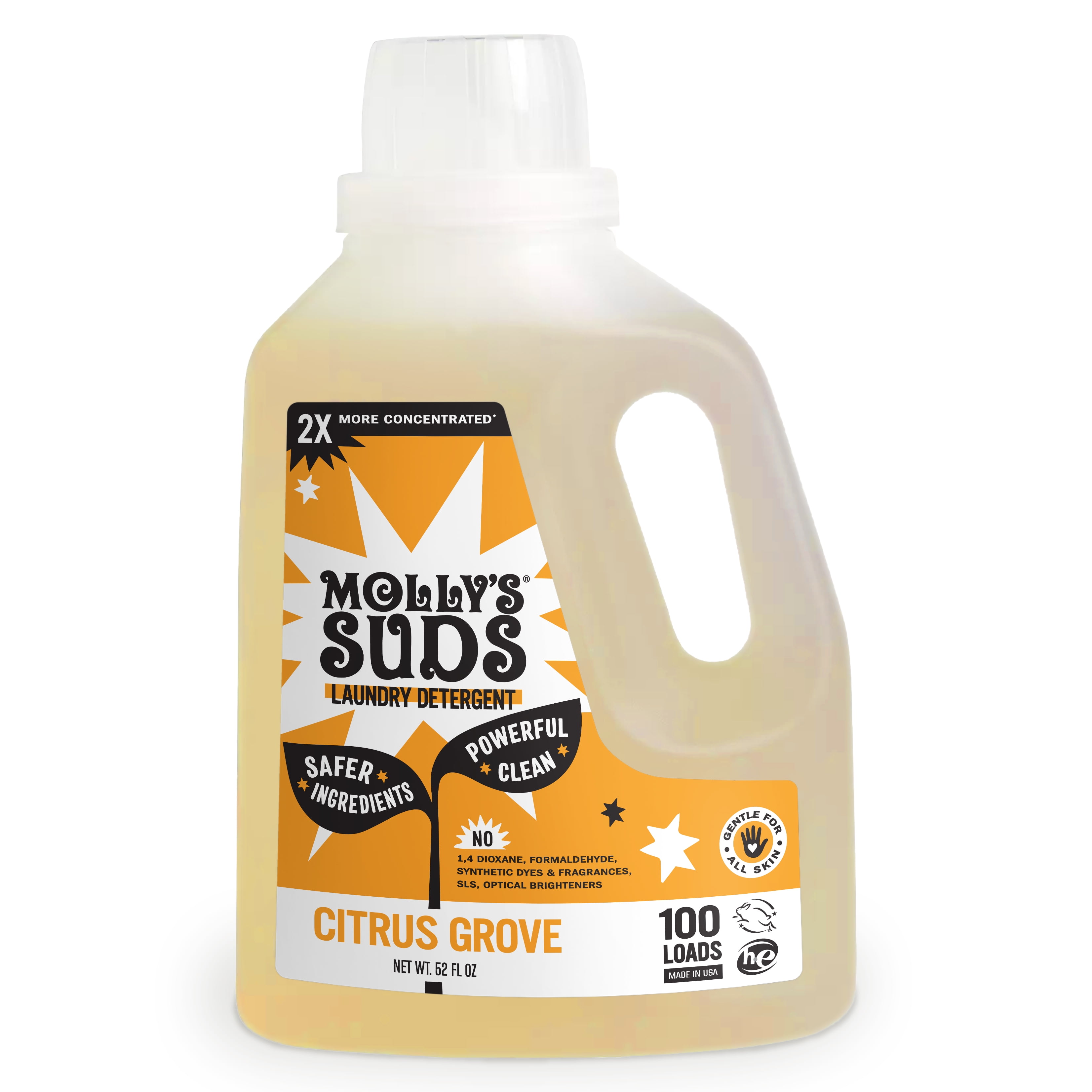 Molly's Suds Natural Liquid Laundry Detergent | Ocean Mist - 100 Loads ...