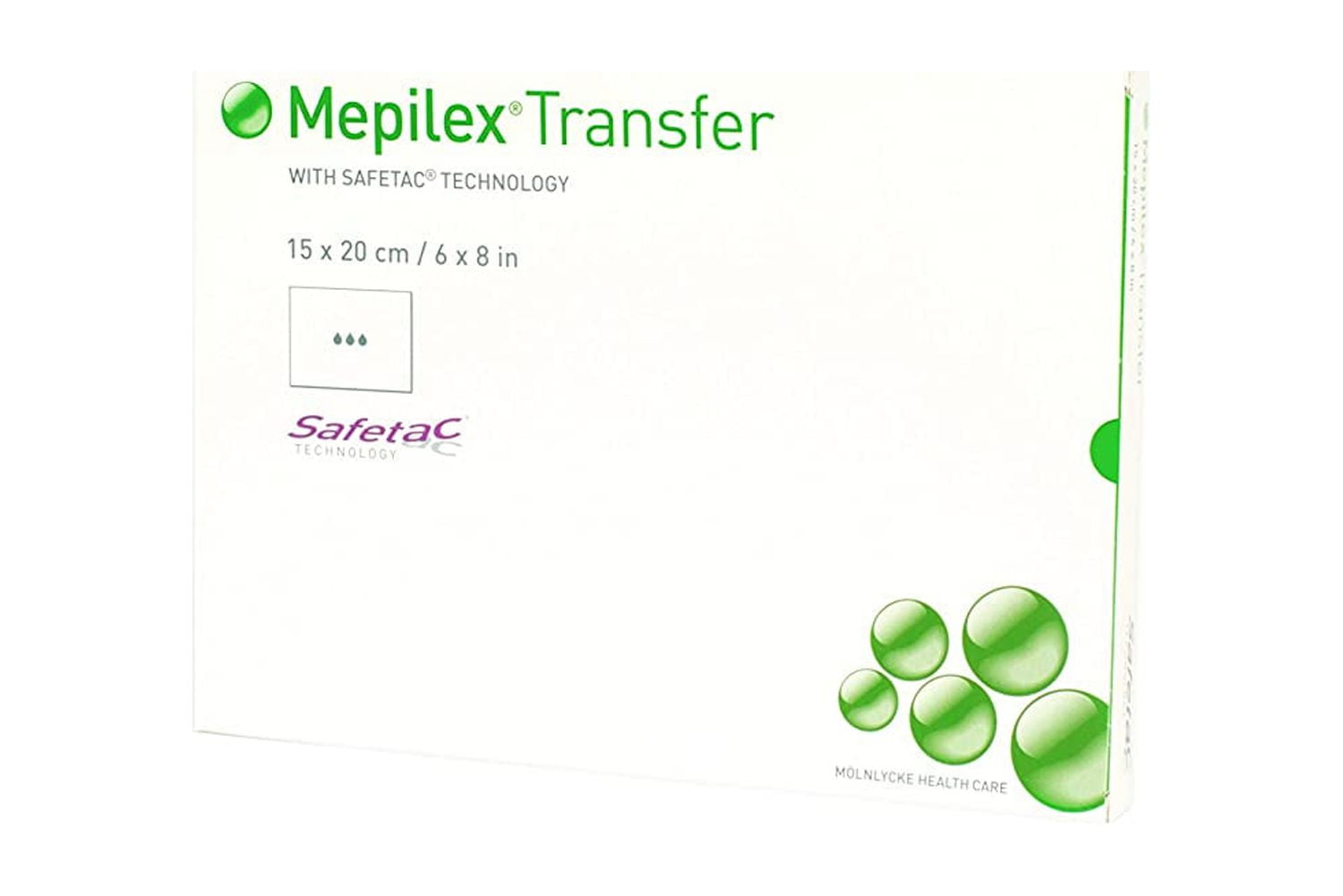 Molnlycke Mepilex Transfer 6" x 8" Soft Silicone Foam Exudate Dressing ...
