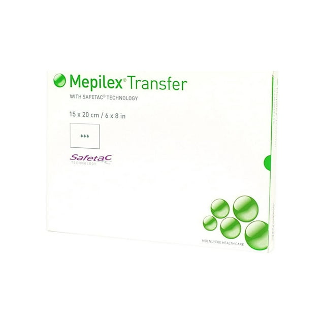Molnlycke Mepilex Transfer 6" x 8" Soft Silicone Foam Exudate Dressing ...