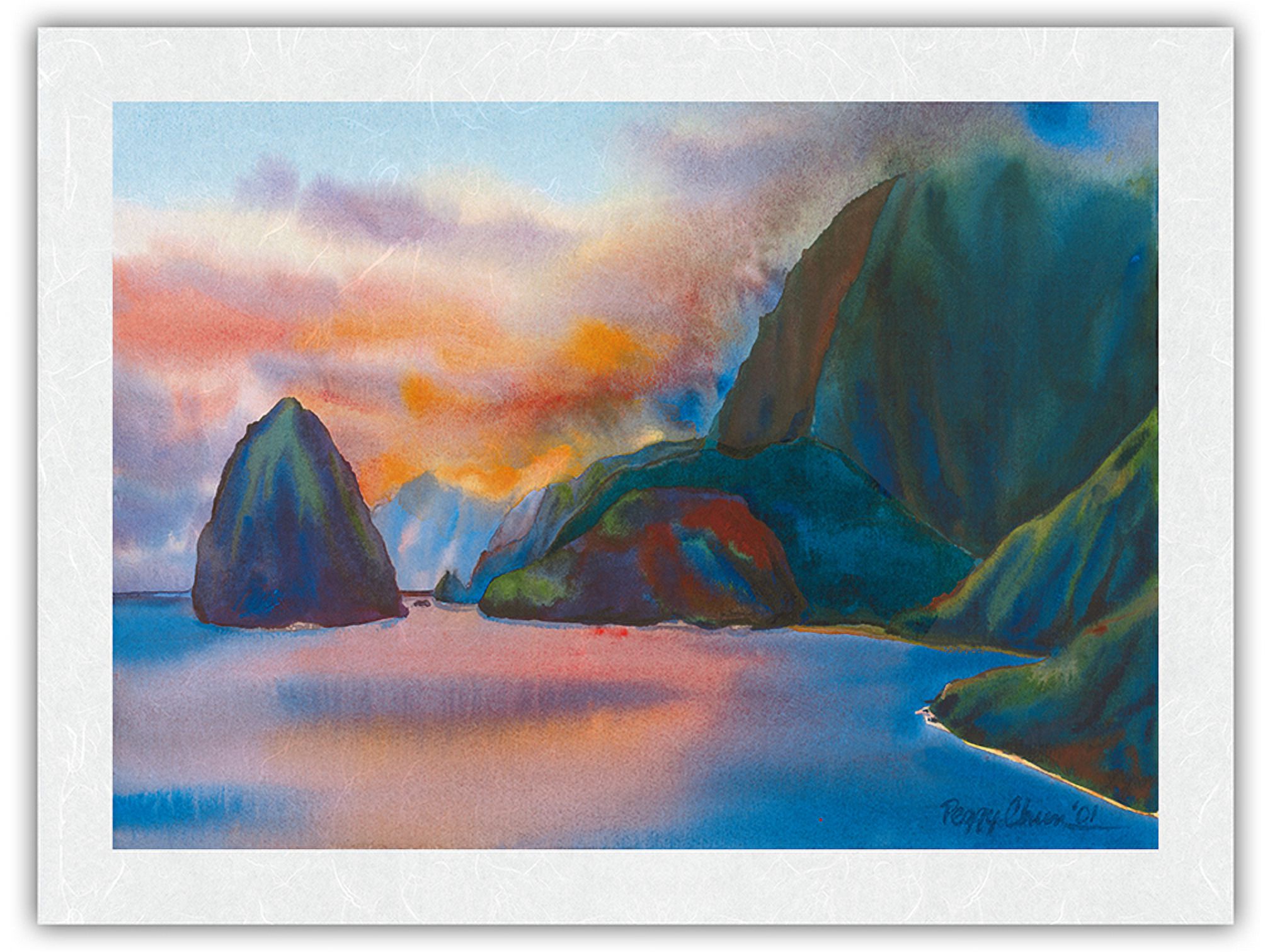 Molokai - Hawaiian Island Sunset - From an Original Hawaii Watercolor ...