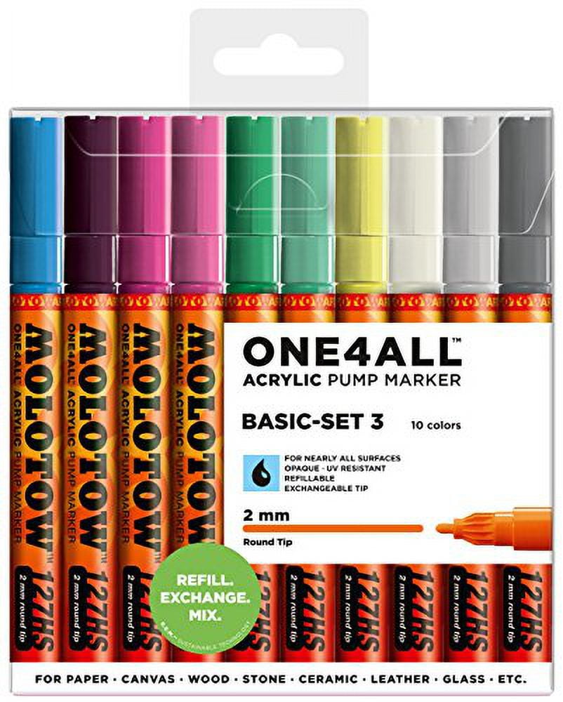 Molotow ONE4ALL 10 colors basic-3 set 2mm - Walmart.com