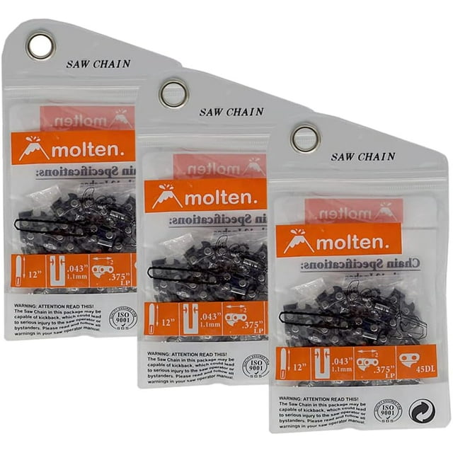 Molten. 12 Inch Chainsaw Chain for Black Decker Dewalt Chainsaw R45 R45 ...