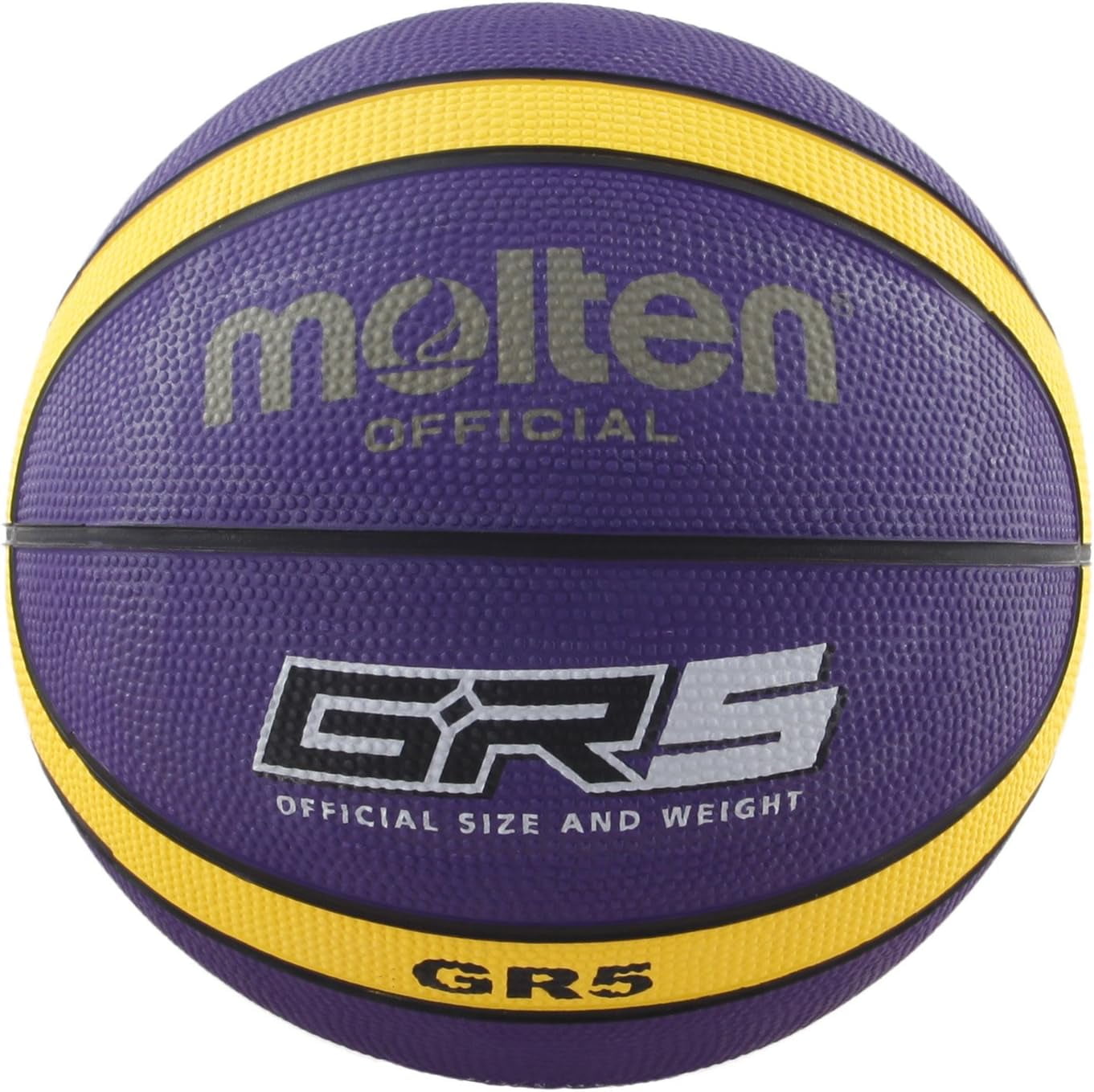 Molten Premium 12 Panel Design Rubber Basketball, Purple Yellow - Size ...