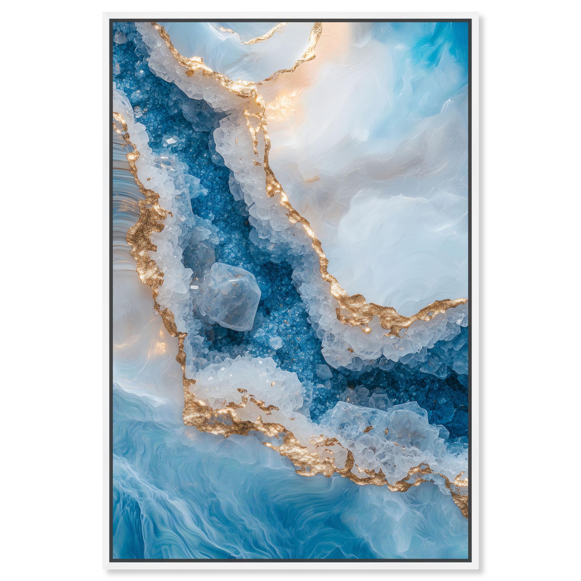 Molten Topaz I Canvas Geode Wall Decor by Art Remedy, White Frame, 24 x ...
