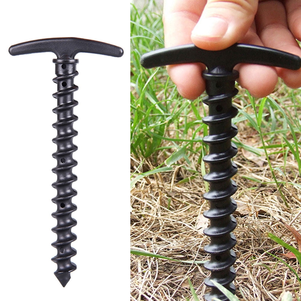Moluckfu 10 Pcs Black Nylon Tent Spikes for Ground Anchoring and Wind Resistance in Outdoor ...