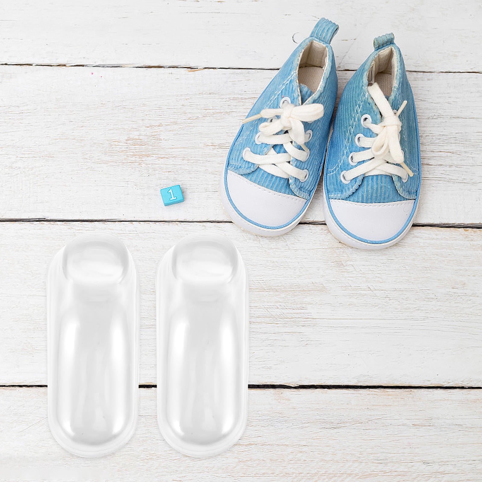 Moluckfu 10Pcs Baby Feet Models Clear Plastic Foot Shaped Shoe Support ...