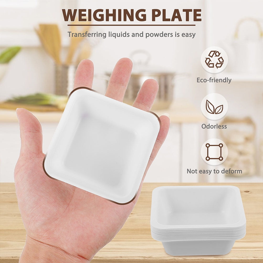 Moluckfu Lab Weighing Dishes White Plastic 10Pcs 5.5X5.5X0.98in ...