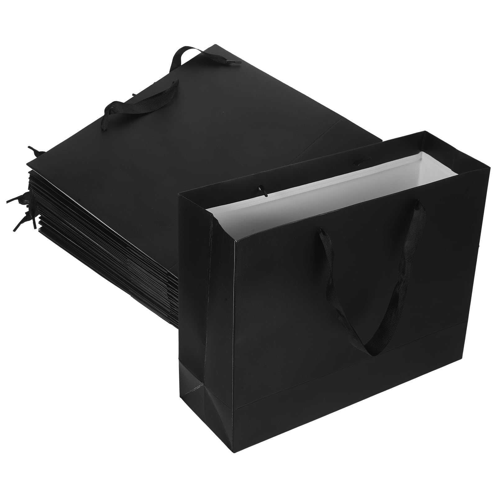 Moluckfu 12Pcs Modern Black Paper Bags For present Wrapping And Flower ...