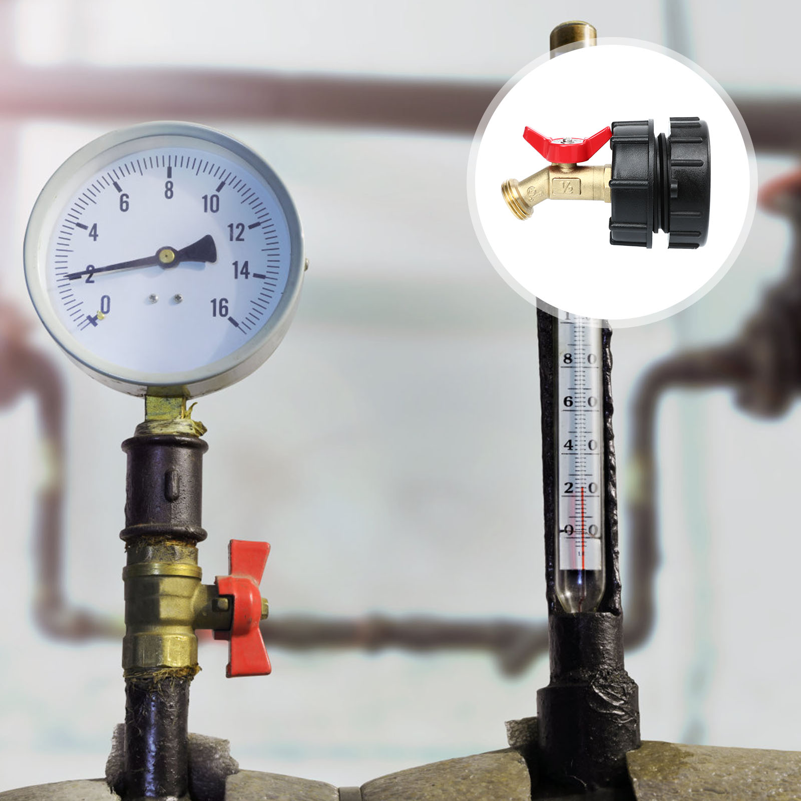 Moluckfu Ibc Water Tank Adapter IBC Tote Adapter Black Plastic 1Set 5 ...