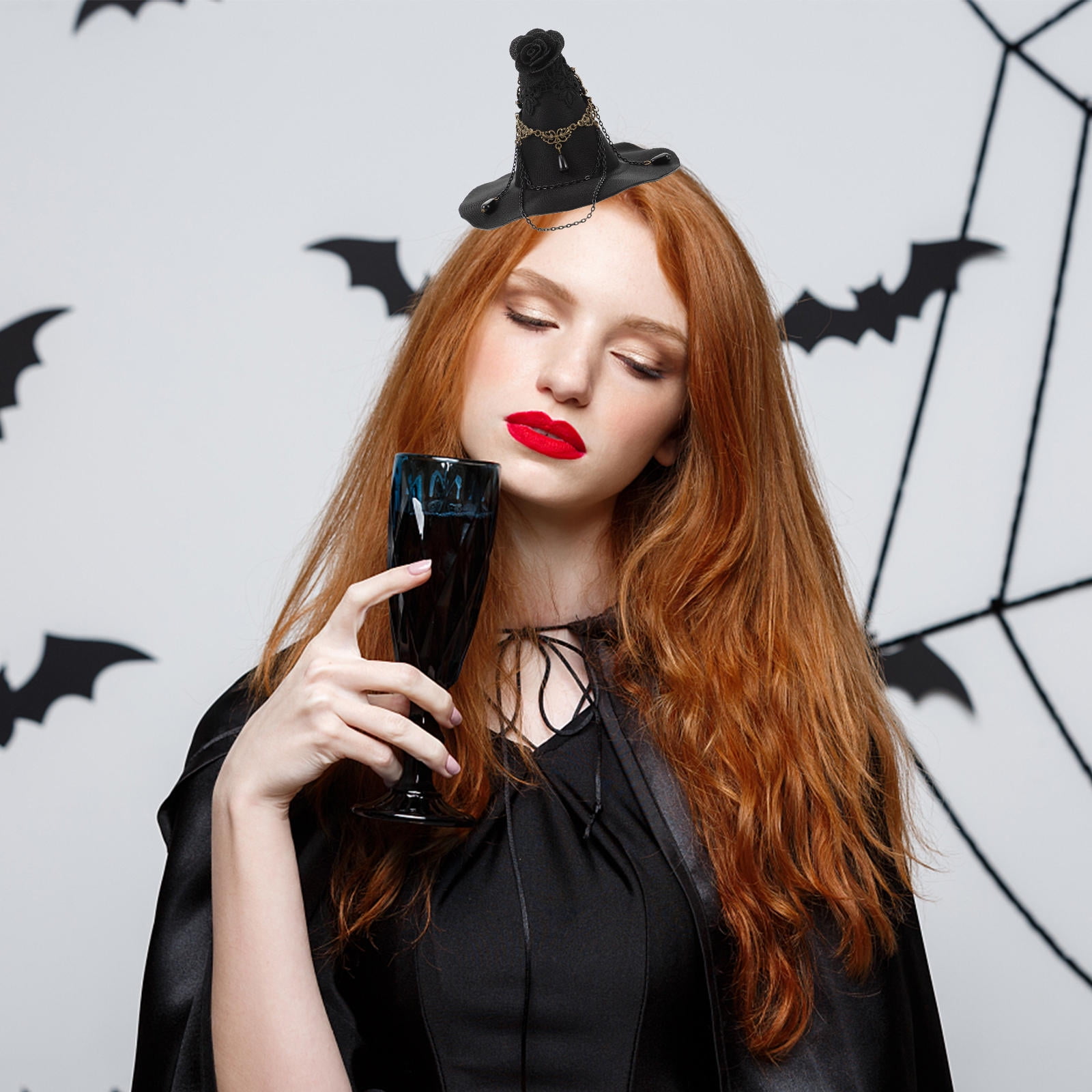 Moluckfu 1Pack Wicked Hats Pointed Witch Hat Cloth Material for ...