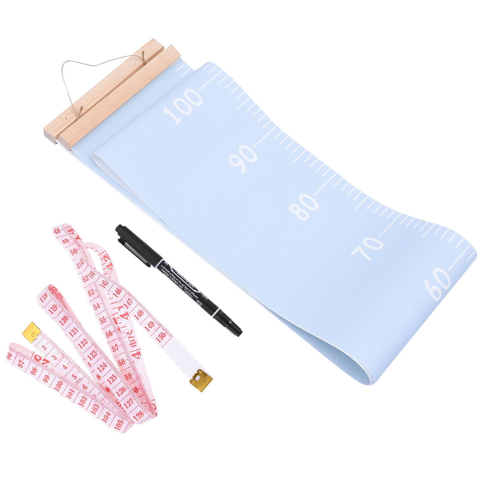 Moluckfu 1Set Blue Wooden Rectangular Height Measuring Ruler for ...