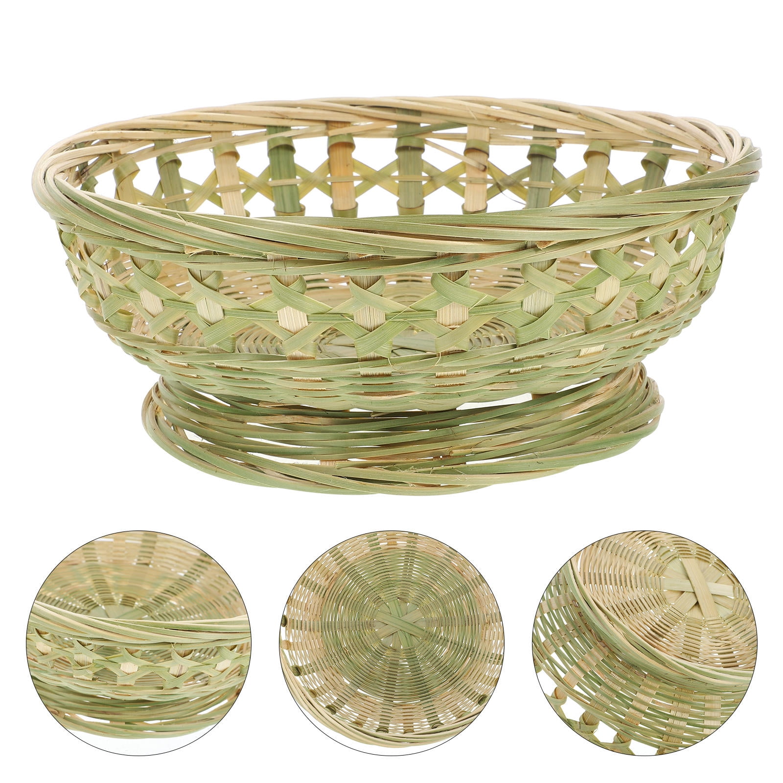 Moluckfu 1Set Ventilated Drainage Bamboo Fruit Basket For Kitchen ...