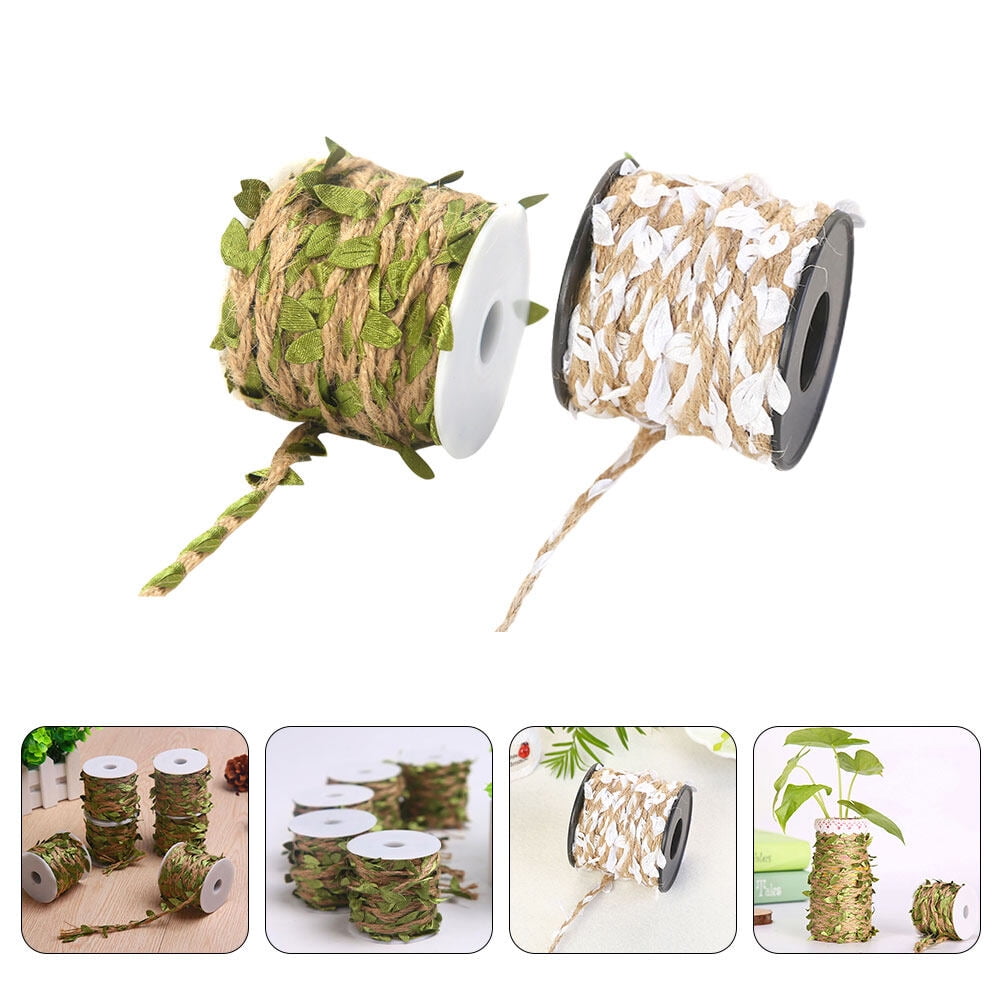 Moluckfu 2 Rolls Artificial Leaf Jute Ropes for present Wrapping and ...