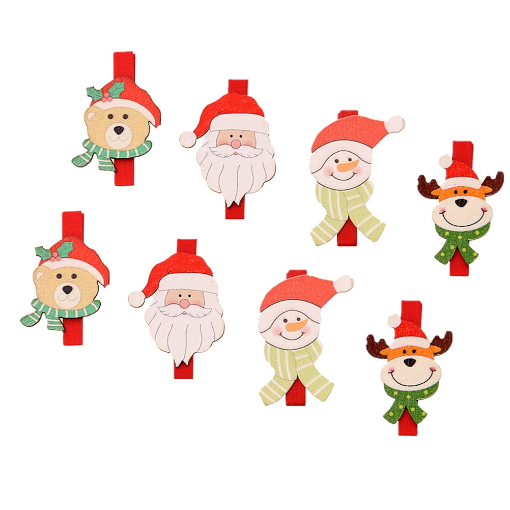 Moluckfu 24Pcs Note Clips Hanging Clips Assorted Color Wood And ...