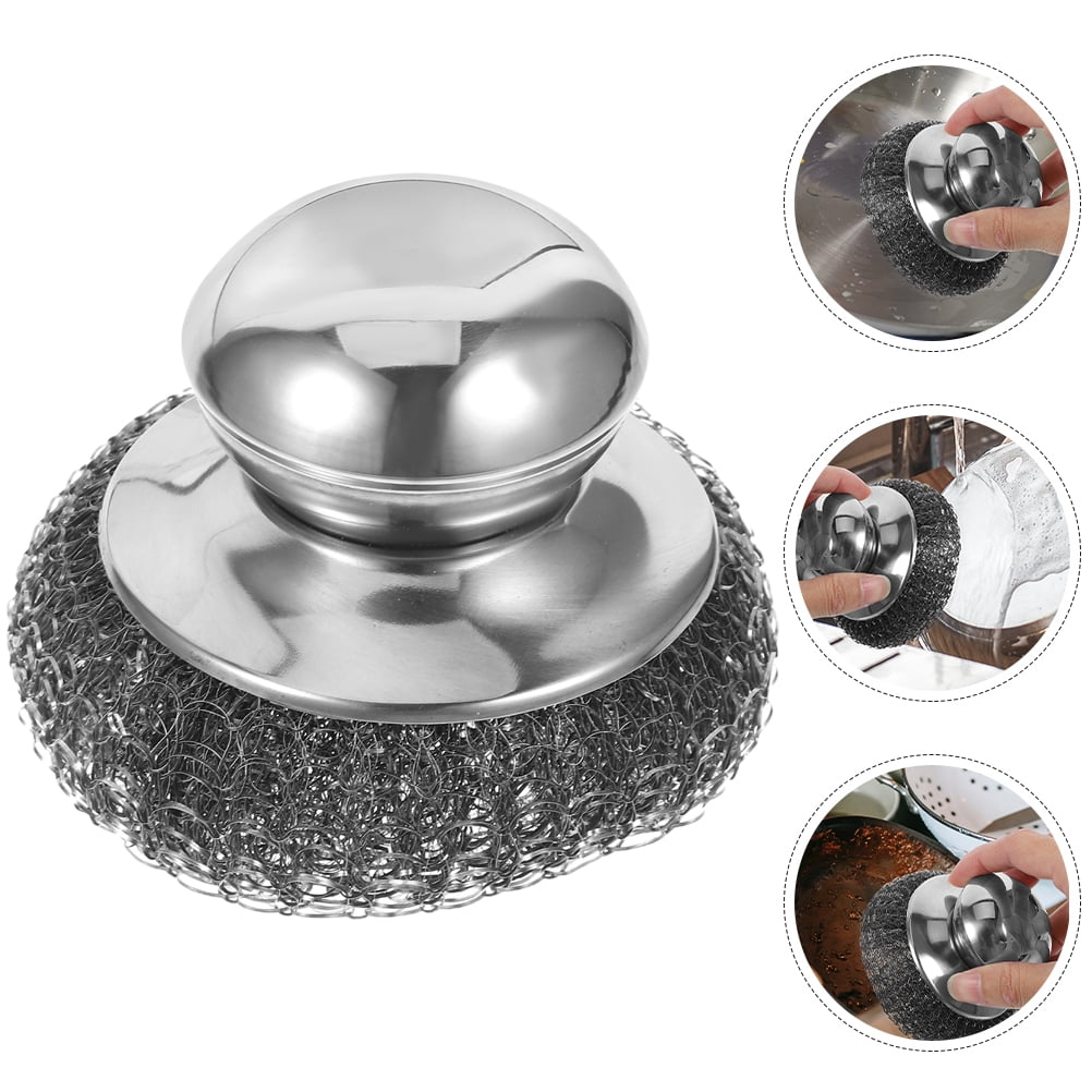 Moluckfu 2Set Kitchen Cleaning Scrubber for Dishes with Stainless Steel ...