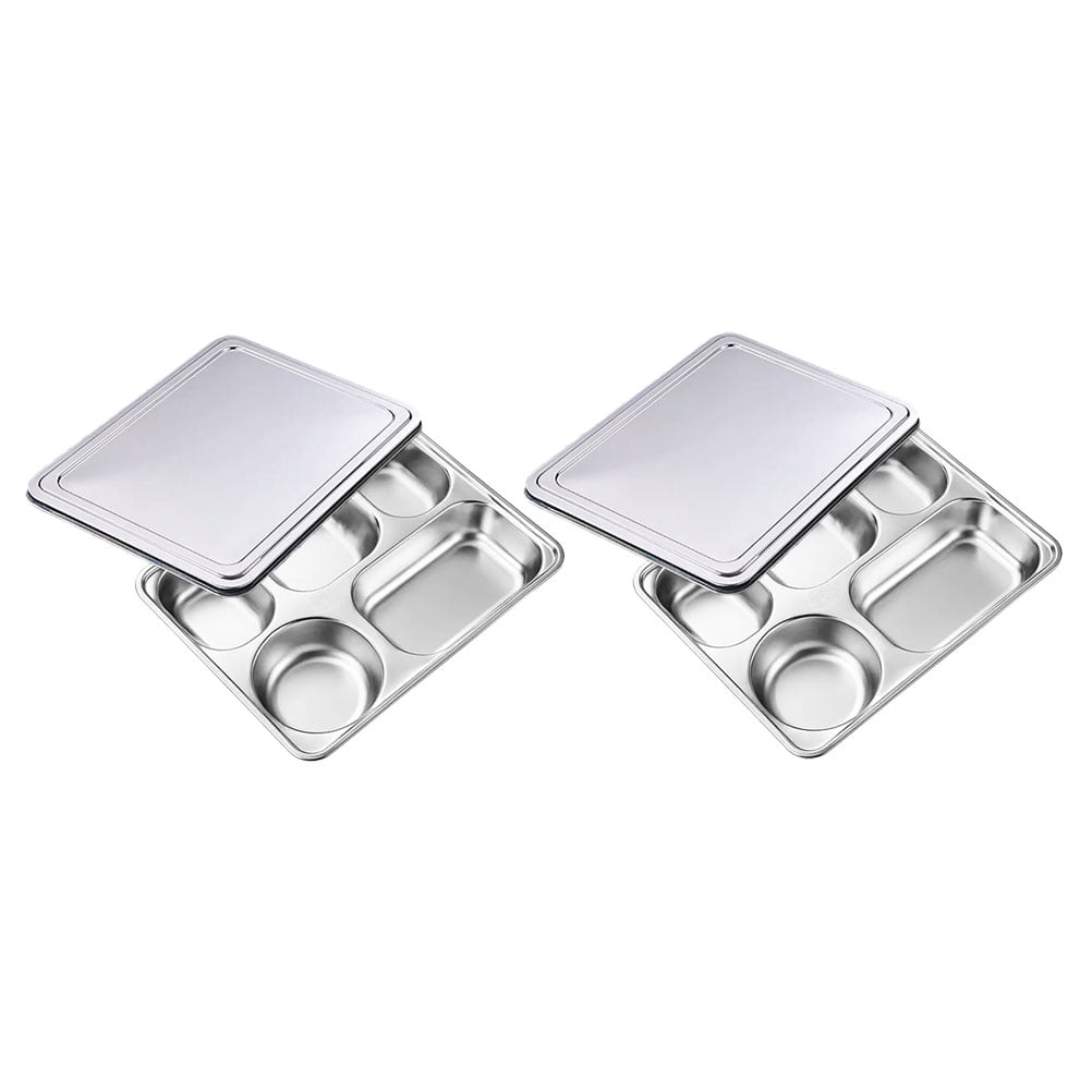 Moluckfu 2Sets Divided Dish With Lid Servierplatte Mit Deckel Food ...