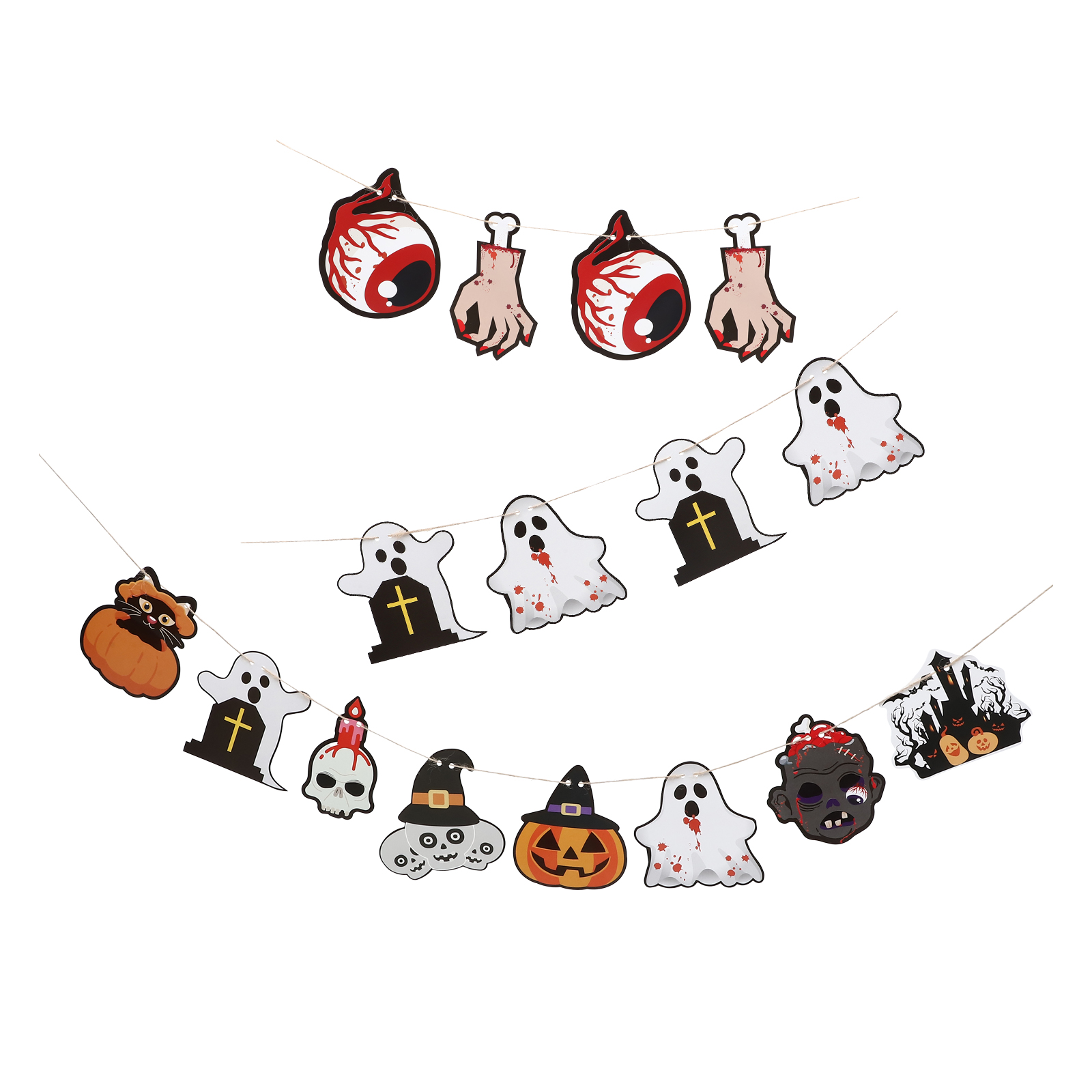 Moluckfu 3 Strings Banner for Party Assorted Color Triangle Flags Paper ...