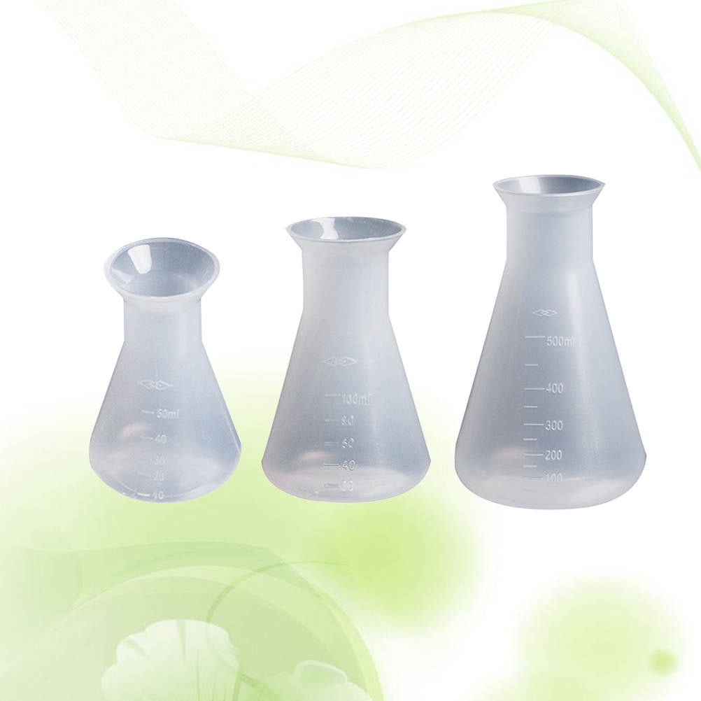 Moluckfu 3Pcs Plastic Conical Flask Set for Accurate Measurement and ...