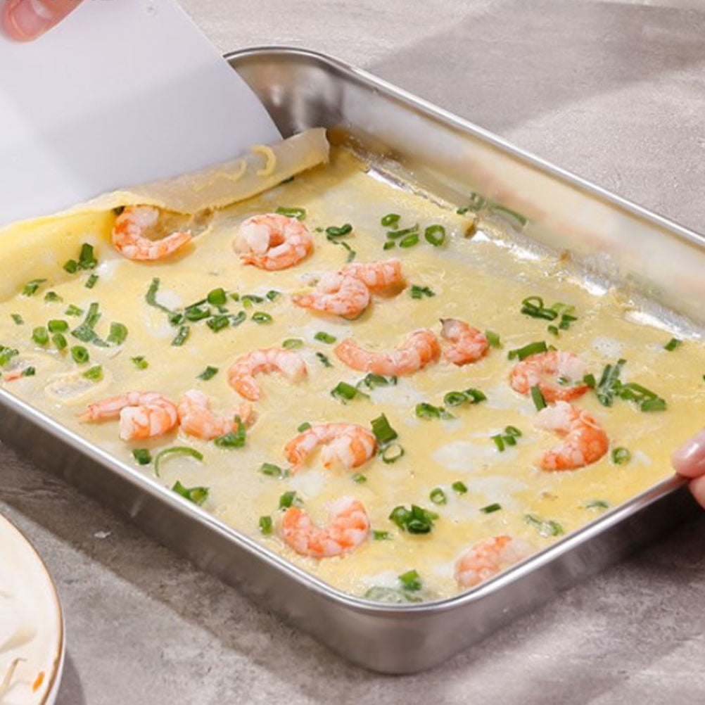 Moluckfu 4Set Steamed Vermicelli Roll Plate Stainless Steel Kitchen ...