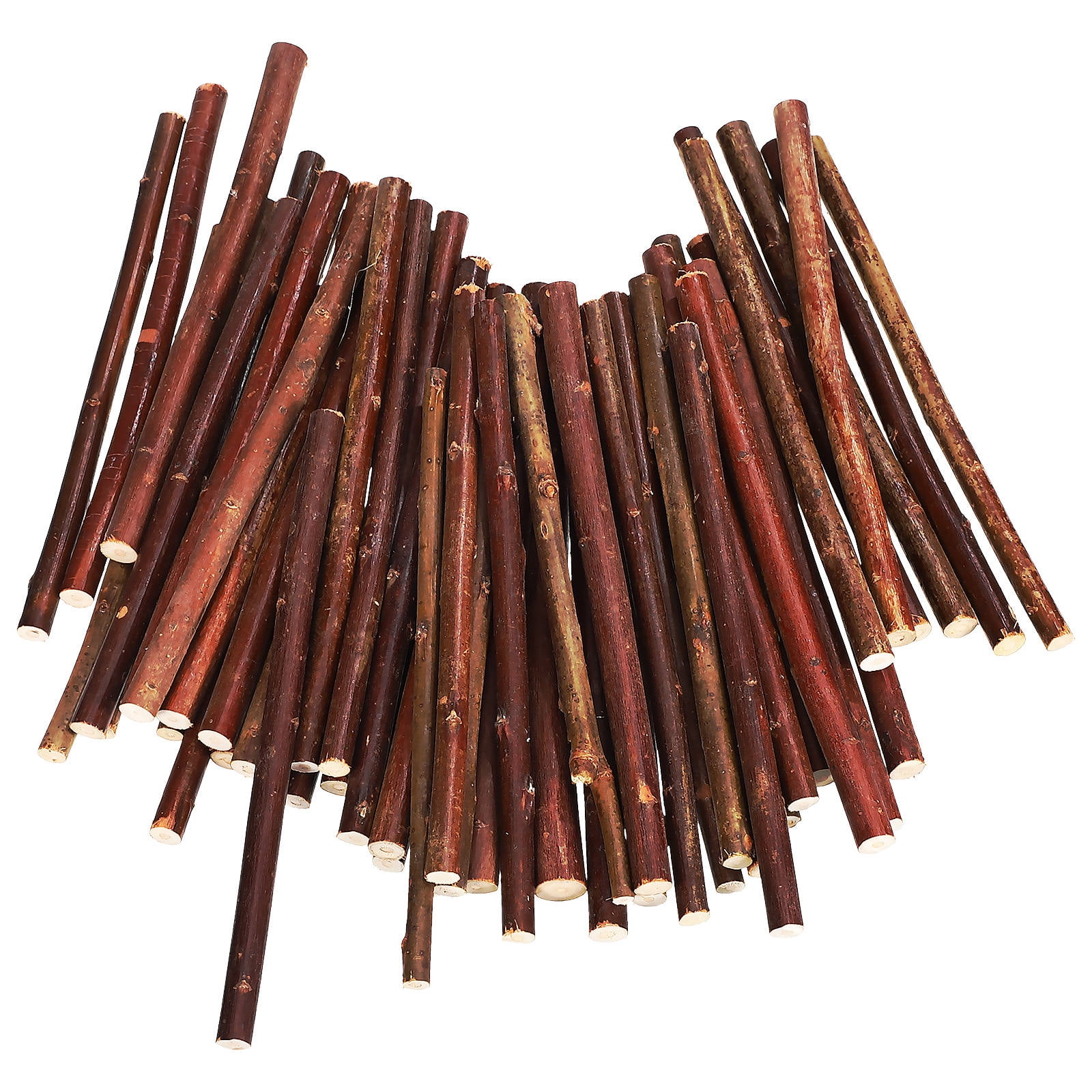 Moluckfu 50Pcs Dark Brown Wood Sticks Various Shapes for Handmade ...