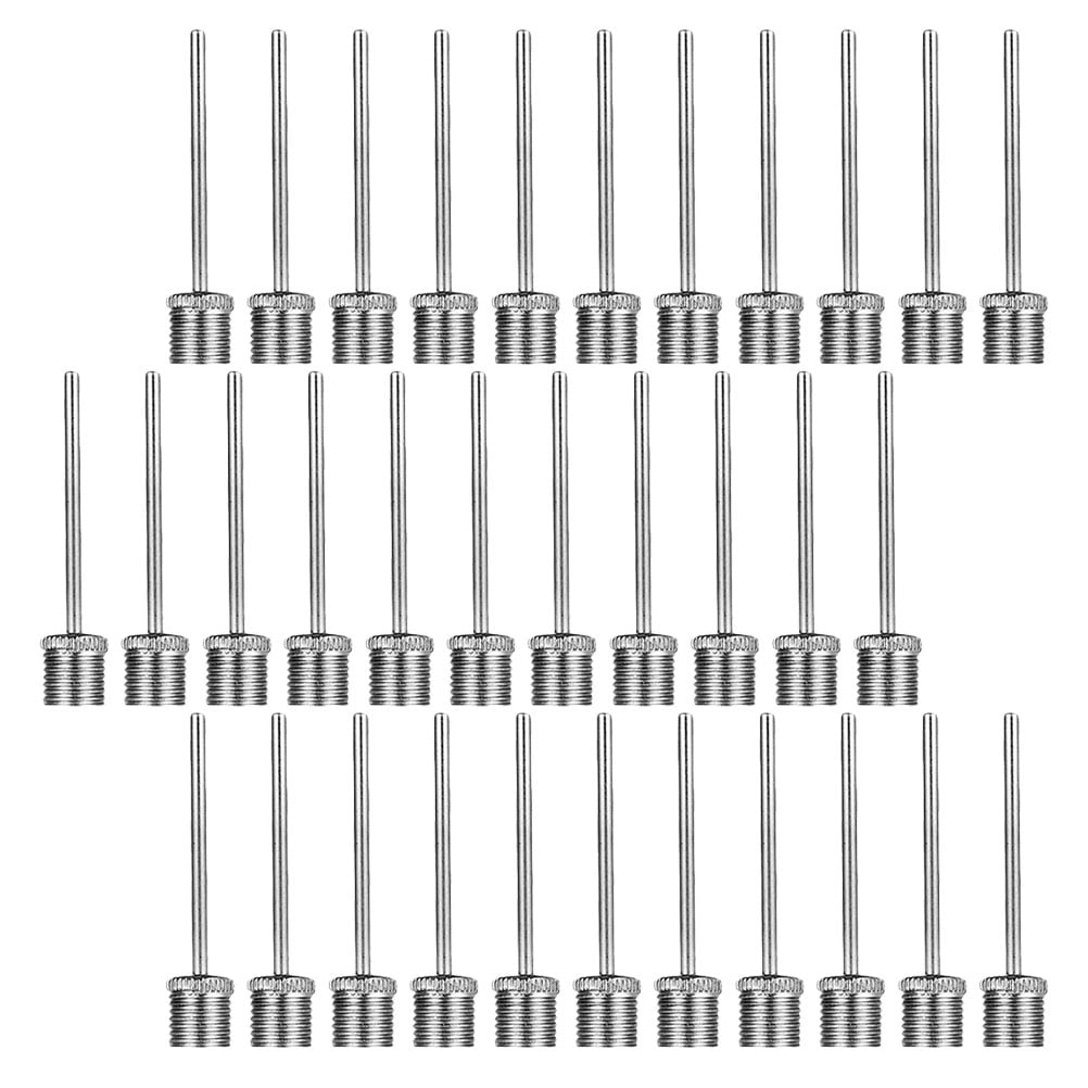 Moluckfu 50Pcs Silver Stainless Steel Ball Inflatable Cylinder Needle ...